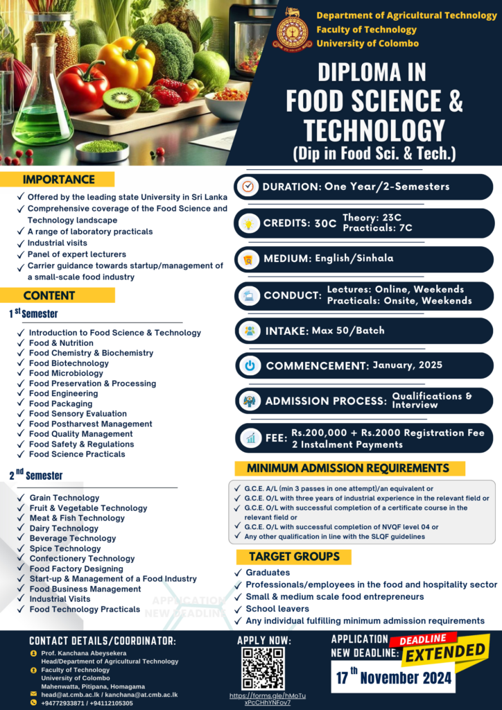 Diploma in Food Science & Technology – 2025 Intake | Faculty of ...