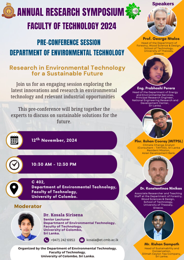 Pre-conference Session – ET | Faculty of Technology, University of Colombo